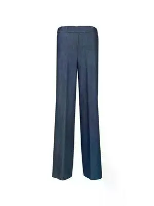 AL DUCA D’AOSTA 1902 Chambray Wide-leg Trousers - Blue