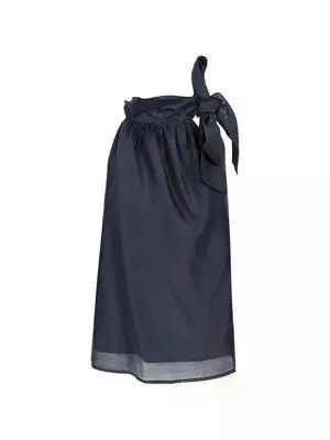 AL DUCA D’AOSTA 1902 Bow Detail One-shoulder Sleeveless Top - Blue
