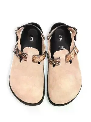 BIRKENSTOCK Tokio Cazador Snakeskin-effect Mules