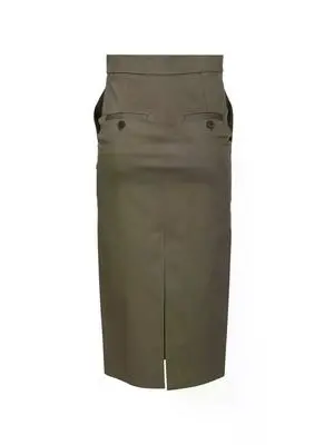 AL DUCA D’AOSTA 1902 Cotton Twill Pencil Skirt - Green