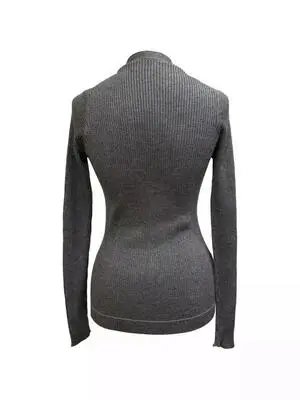 Prada Ribbed Knit V-neck Cardigan - Grey