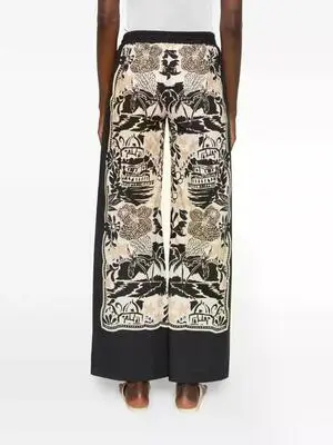 ERMANNO FIRENZE Graphic Print Palazzo Trousers