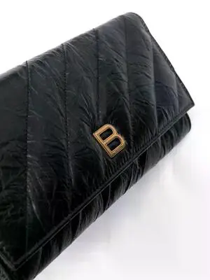 Balenciaga Logo-plaque Quilted Wallet