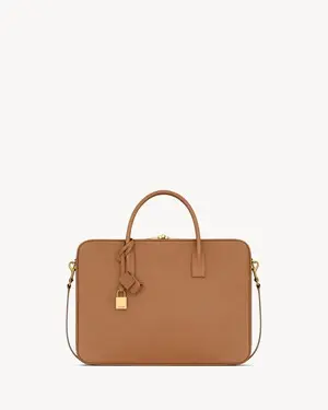 Saint Laurent Sac De Jour Large Slim Bauletto Bag In Leather - Brick