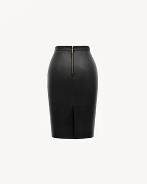 Saint Laurent Cassandre Pencil Skirt In Lambskin