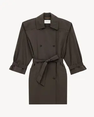 Saint Laurent Crinkled Nylon Trench Coat