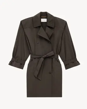 Saint Laurent Crinkled Nylon Trench Coat