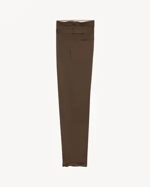 Saint Laurent Paperbag Waist Silk Pants - Chocolat