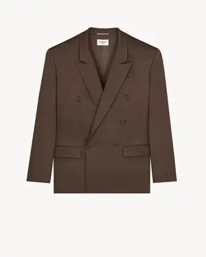 Saint Laurent Double-breasted Silk Satin Jacket