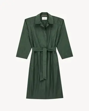 Saint Laurent Trench Coat In Silk