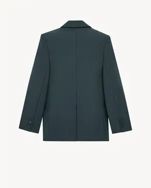 Saint Laurent Double-breasted Jacket In Light Wool And Mohair