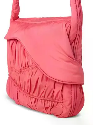 RUSFRCADE Ruched Flap Messenger Bag