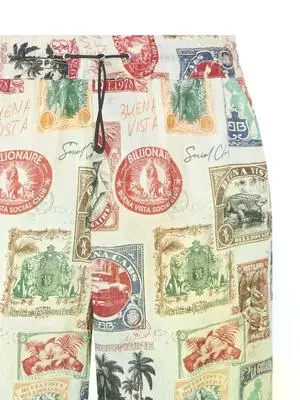 BILLIONAIRE Graphic Print Drawstring Shorts