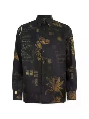 BILLIONAIRE Letter Printed Silk Shirt