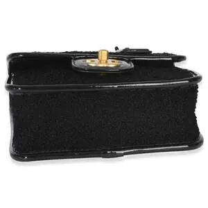 Chanel Tweed Patent Leather Top Handle Flap Bag
