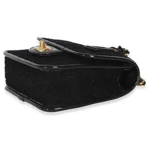 Chanel Tweed Patent Leather Top Handle Flap Bag