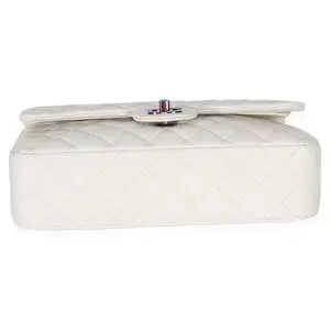 Chanel Quilted Caviar Classic Double Flap Bag - White