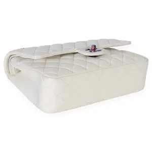 Chanel Quilted Caviar Classic Double Flap Bag - White