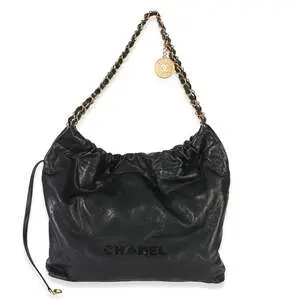 Chanel Quilted Caviar Hobo Bag - Black