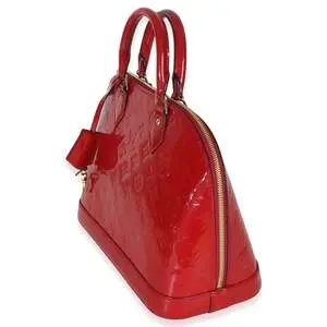LOUIS VUITTON Monogram Vernis Alma Pm Top Handle Bag - Red