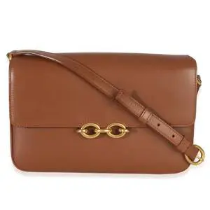 Saint Laurent Smooth Calfskin Le Maillon Satchel - Brown