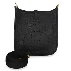 Hermès Clemence Evelyne Shoulder Bag With Gold-tone Hardware - Black