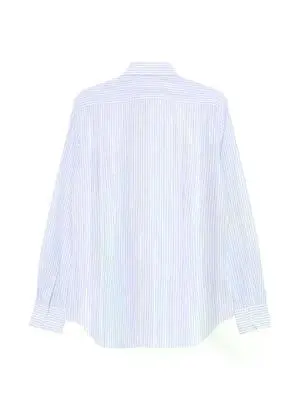 XACUS Vertical-stripe Spread-collar Shirt - Blue