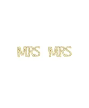 UNTAMED PETALS Mrs Crystal Studs Earrings - Gold