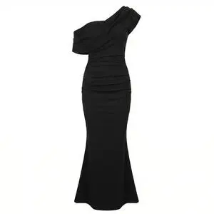 ATOM LABEL Nitrogen Gown One Shoulder, Fishtail Skirt