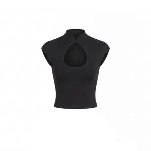 KHELA THE LABEL High Neck Cut-out Cropped Top