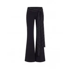 KHELA THE LABEL Flare Pants With Studded Belt