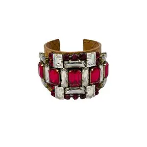 ISKRA Crystal Embellished Cuff Bracelet