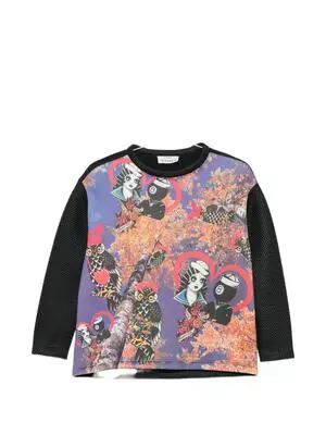 The Artistylist Graphic-print Mesh-panel Sweatshirt