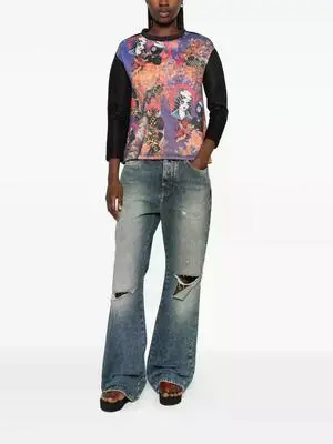 The Artistylist Graphic-print Mesh-panel Sweatshirt