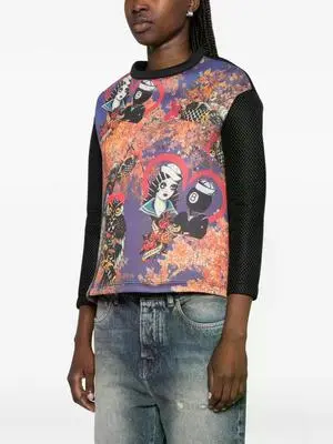 The Artistylist Graphic-print Mesh-panel Sweatshirt