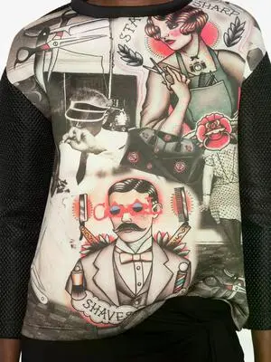 The Artistylist Graphic-print Mesh-sleeve Sweatshirt