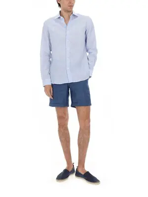 120% Lino Linen Shorts - Blue