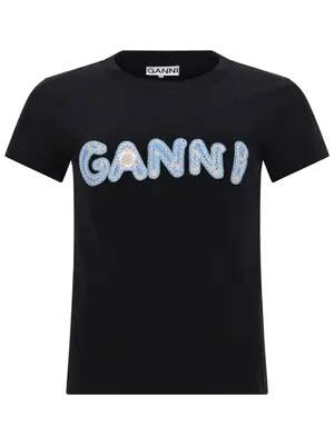 GANNI Logo T-shirt - Black