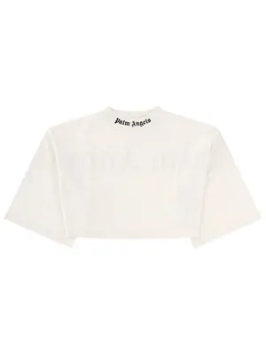 Palm Angels Cropped Logo T-shirt - White
