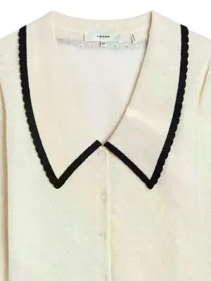 FRAME Scalloped Collar Cardigan