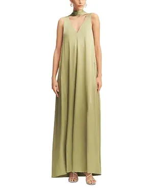 Shona Joy La Lune Scarf Paneled Maxi Dress