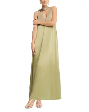 Shona Joy La Lune Scarf Paneled Maxi Dress