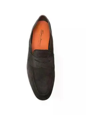 Santoni Suede Penny Loafers - Grey