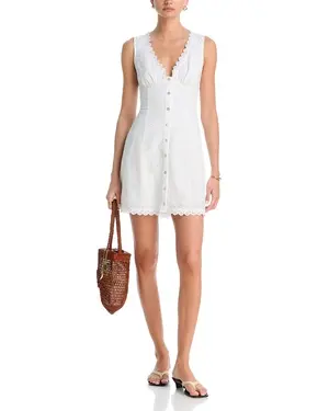 Aqua Eyelet Mini Dress