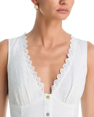 Aqua Eyelet Mini Dress