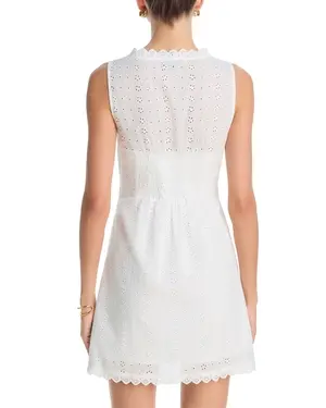 Aqua Eyelet Mini Dress