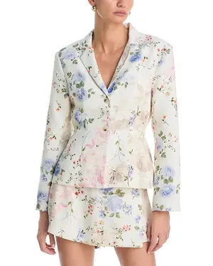 Aqua Floral Blazer