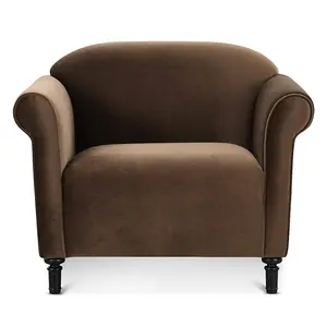 MOE'S HOME COLLECTION Harmony Faux Mohair Accent Chair - Dark Brown