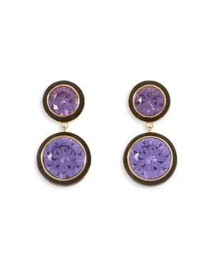 ROXANNE ASSOULIN Cubic Double Drop Earrings - Amethyst