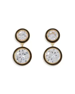 ROXANNE ASSOULIN Cubic Double Drop Earrings - Diamond
